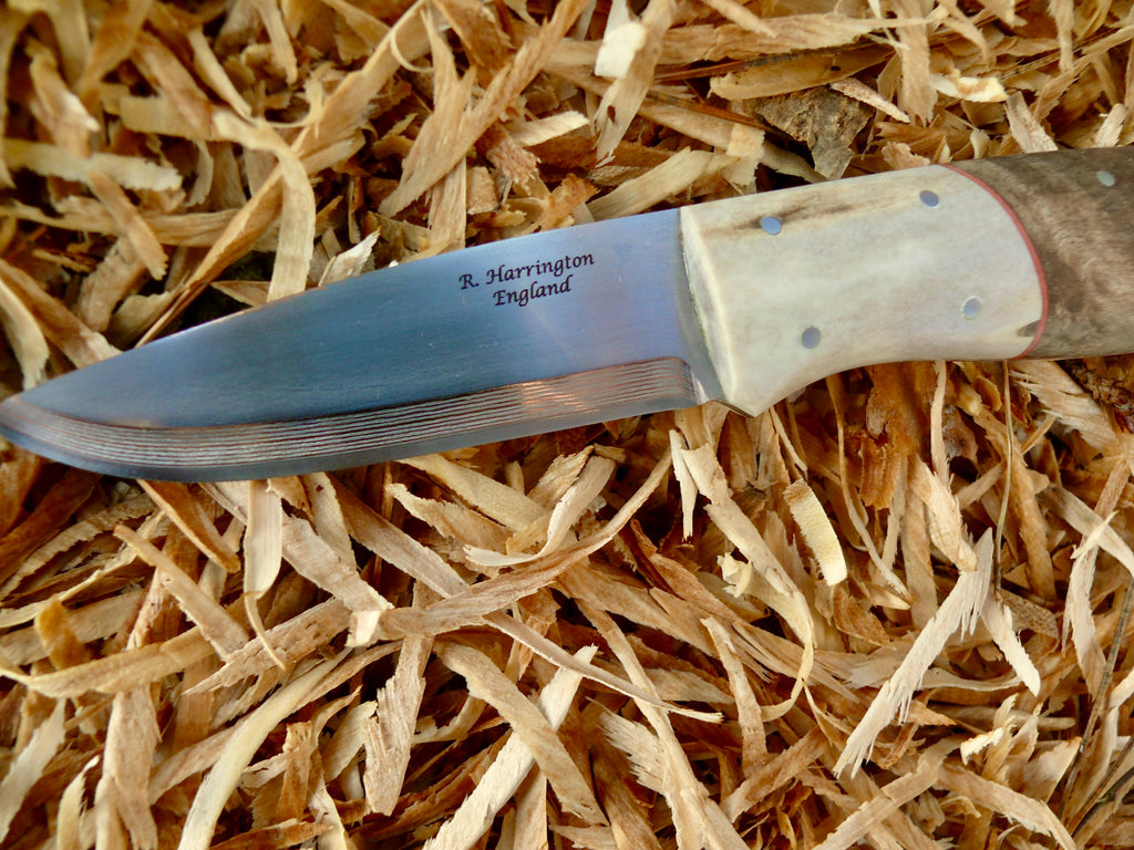 Bison Bushcraft Knife Yu-Shoku: V-Toku2 Carbon Steel Clad with Mokume